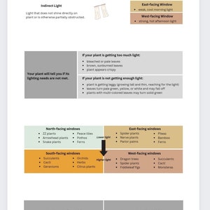 Plant Lighting Guide - Printable Plant Lighting Chart - Plant Care ...