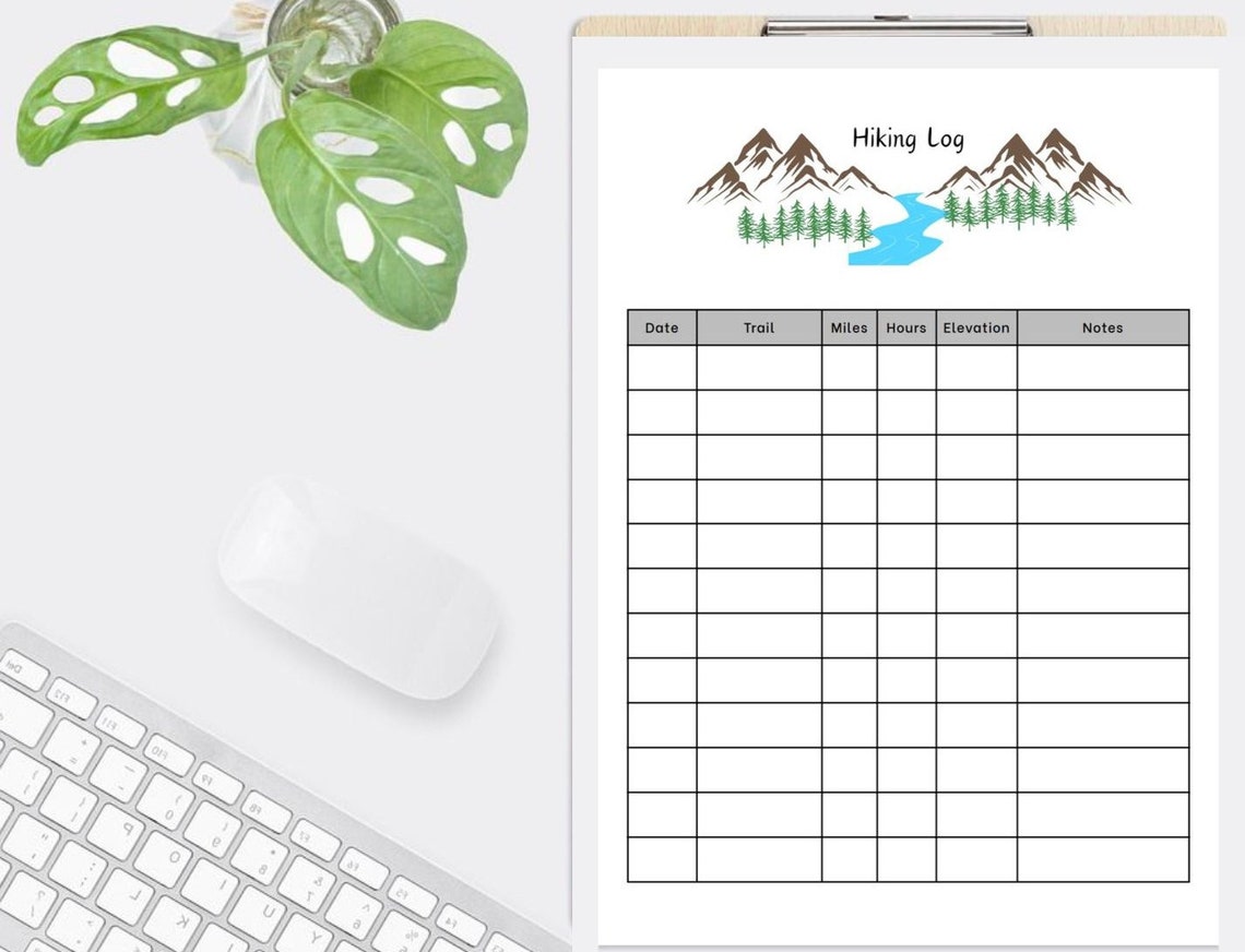 Printable Hike Tracker - Day Hike Log - Nature Hike Log - Printable Day ...