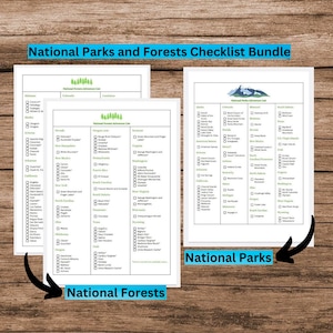 National Parks and Forests Checklist Printable National Parks and ...