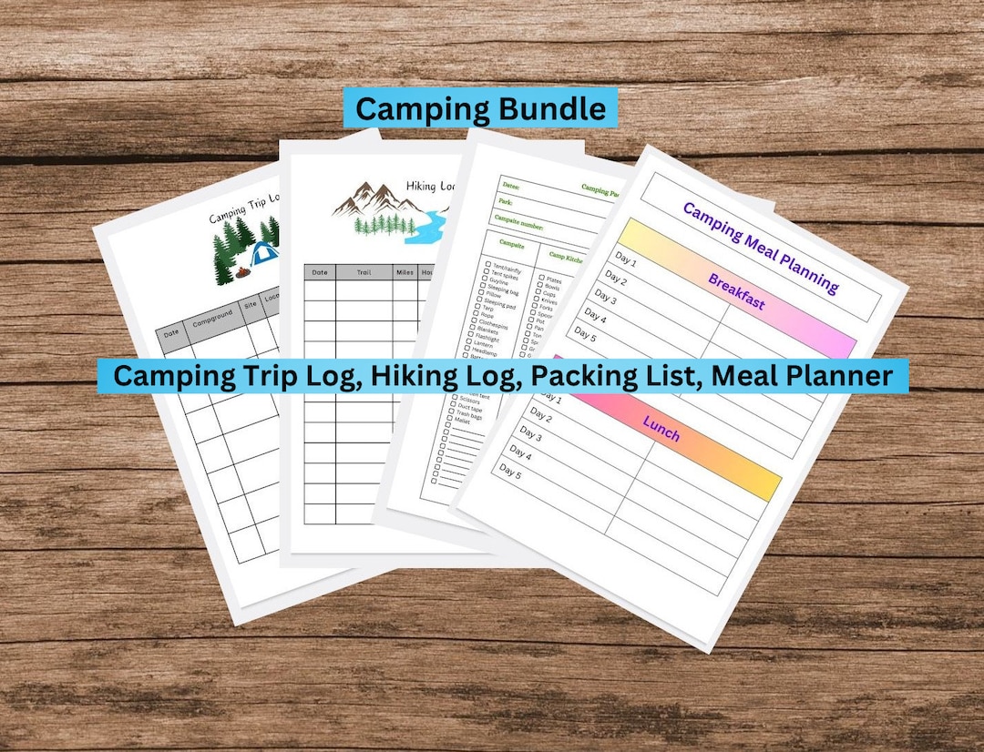 Camping Trip Planning Bundle - Tent Camping Bundle - Camping Packing ...