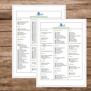 National Monuments Checklist - Printable National Monuments Road Trip ...