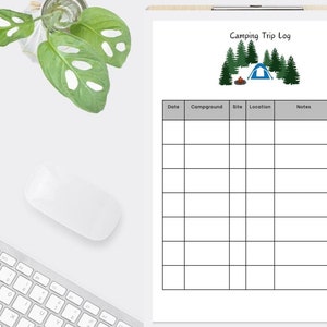 Printable Camping Trip Log - Campsite Tracker - Campground Log ...