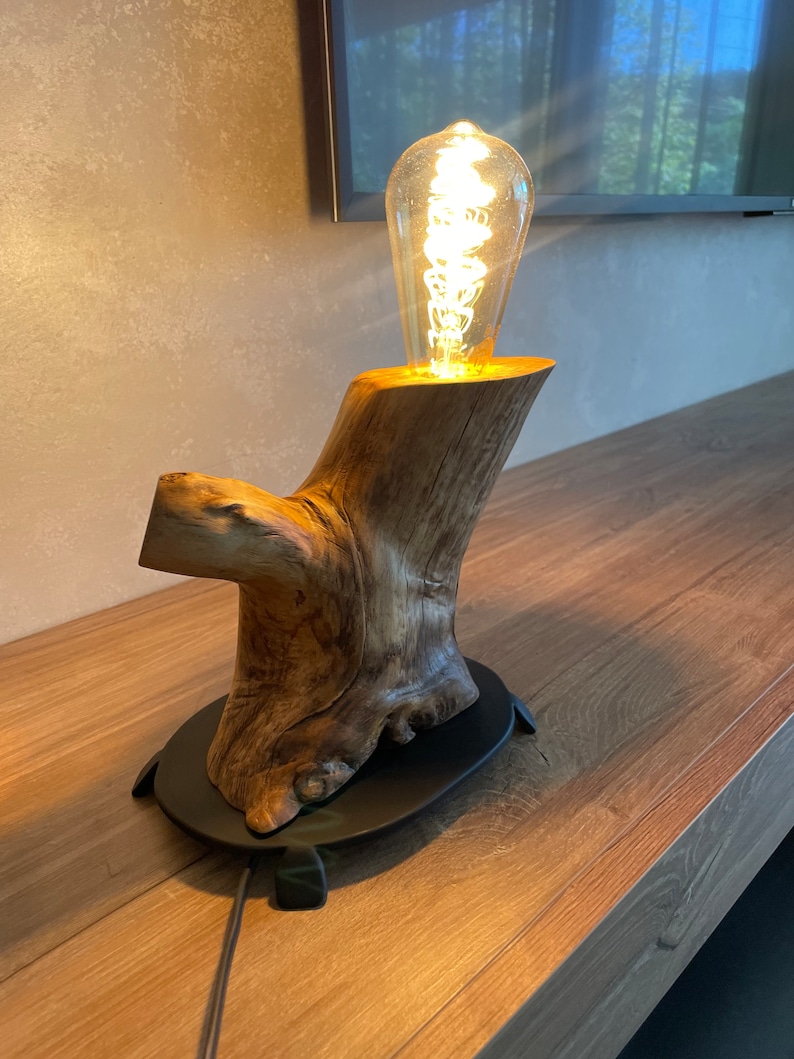 Desk Lamp, Wooden Bedside Lamp, Log Lamp, Table Lamp, Driftwood Lamp - Etsy