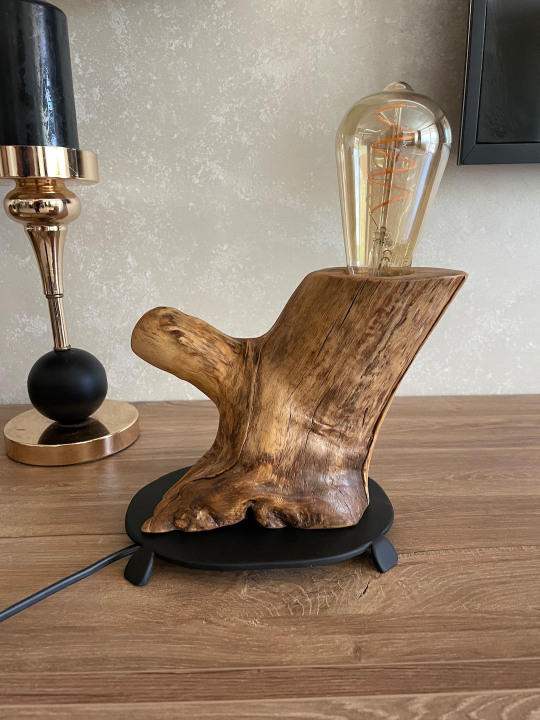 Desk Lamp, Wooden Bedside Lamp, Log Lamp, Table Lamp, Driftwood Lamp - Etsy