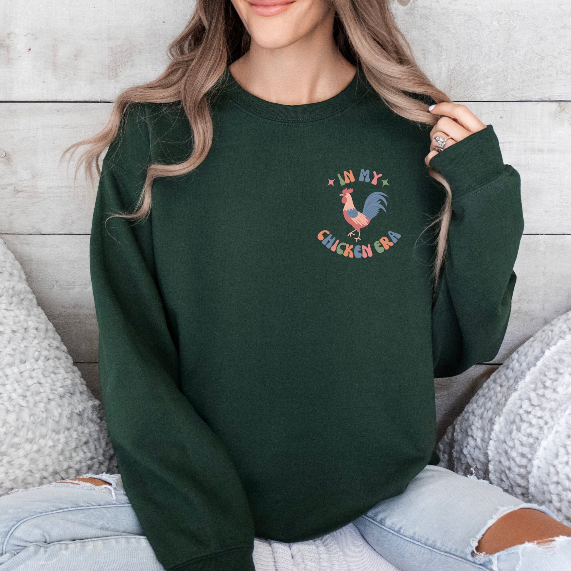 Chicken Sweatshirt Christmas Chicken Sweatshirt Funny Chicken - Etsy