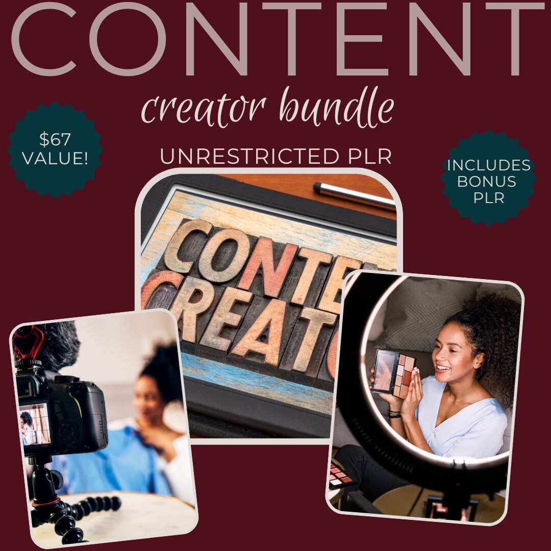 Content Creator Bundle Unrestricted PLR Canva Editable Social Media Content Planner - Etsy
