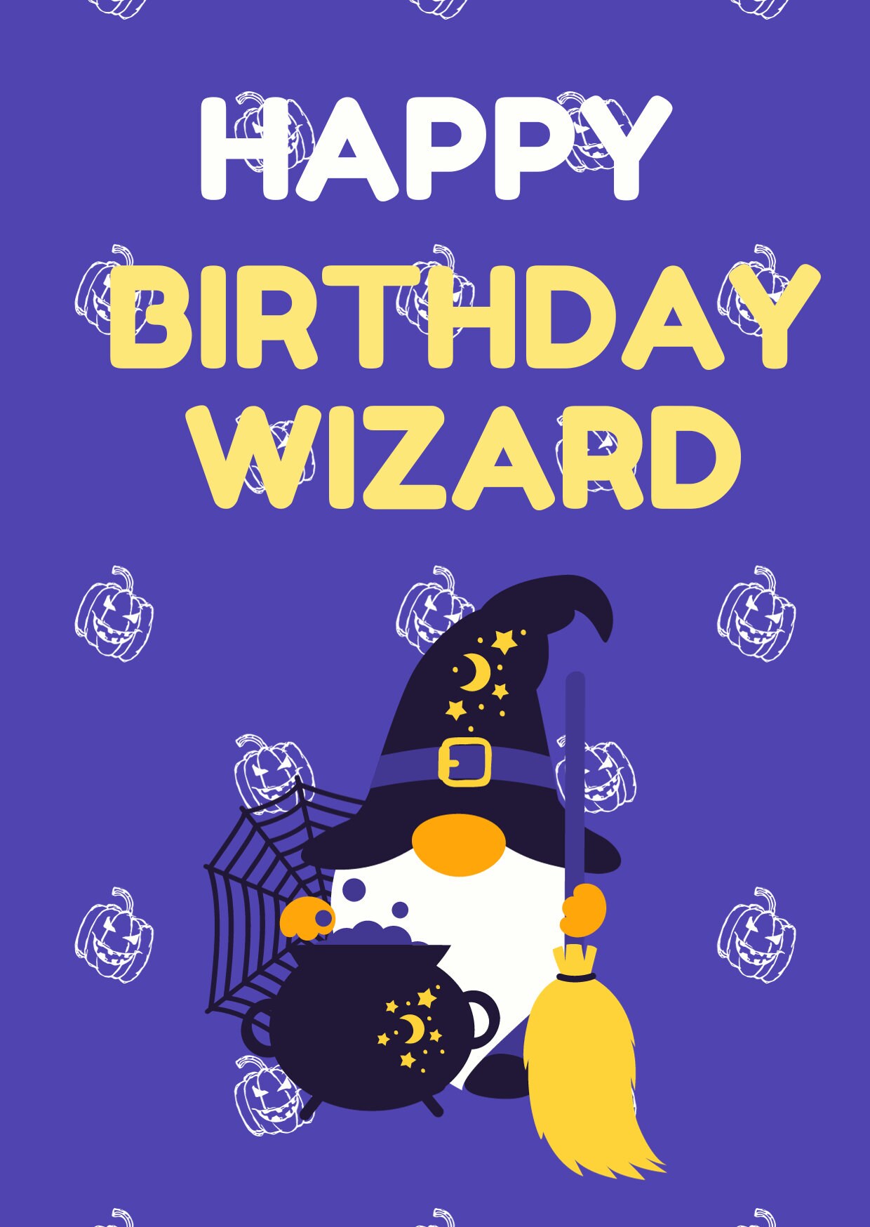 Editable Cartoon Magic Wizard Cat Card, Editable Invitation, Instant ...
