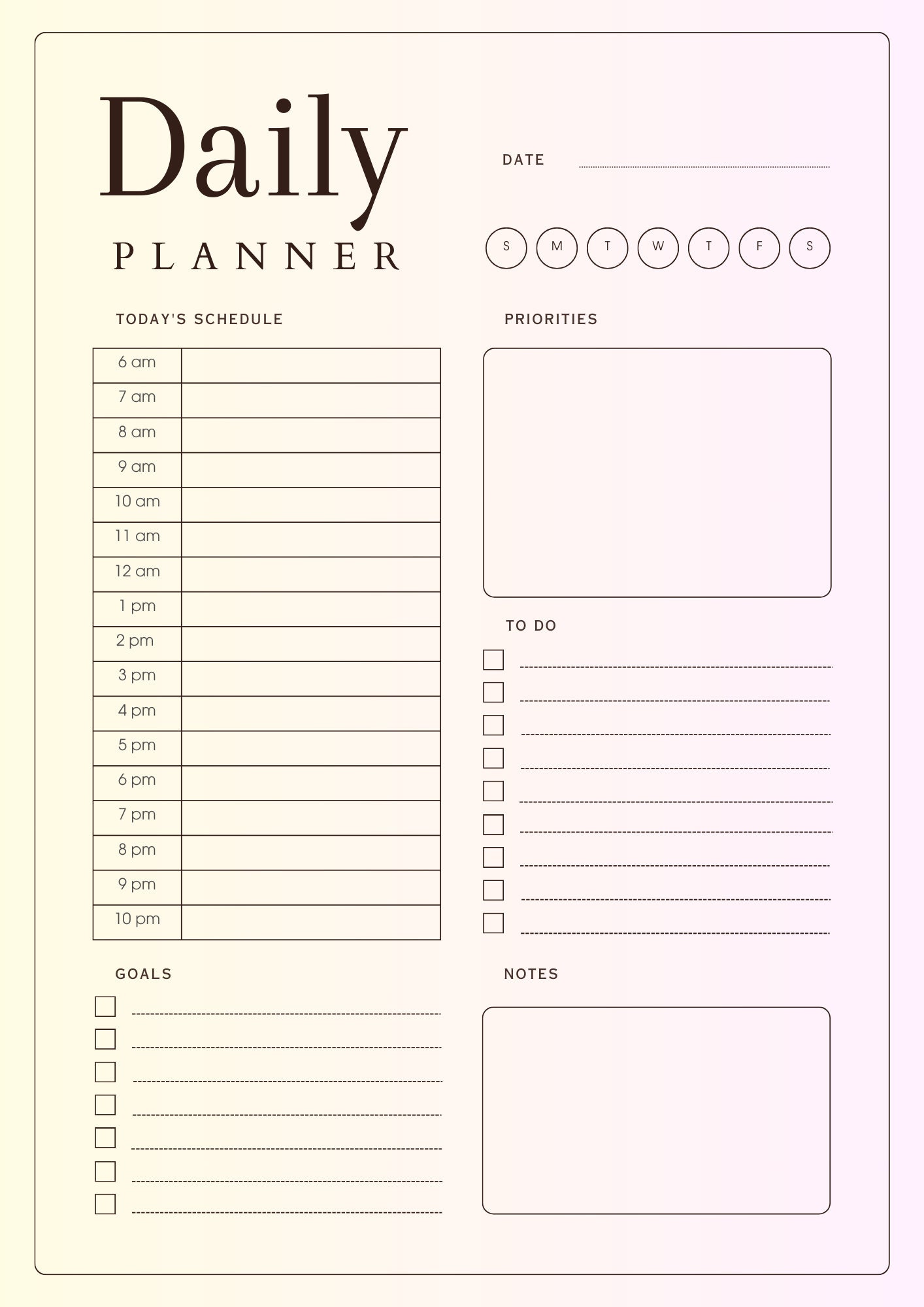 Editable White Gray Minimalist Simple Daily Planner, Editable Daily ...