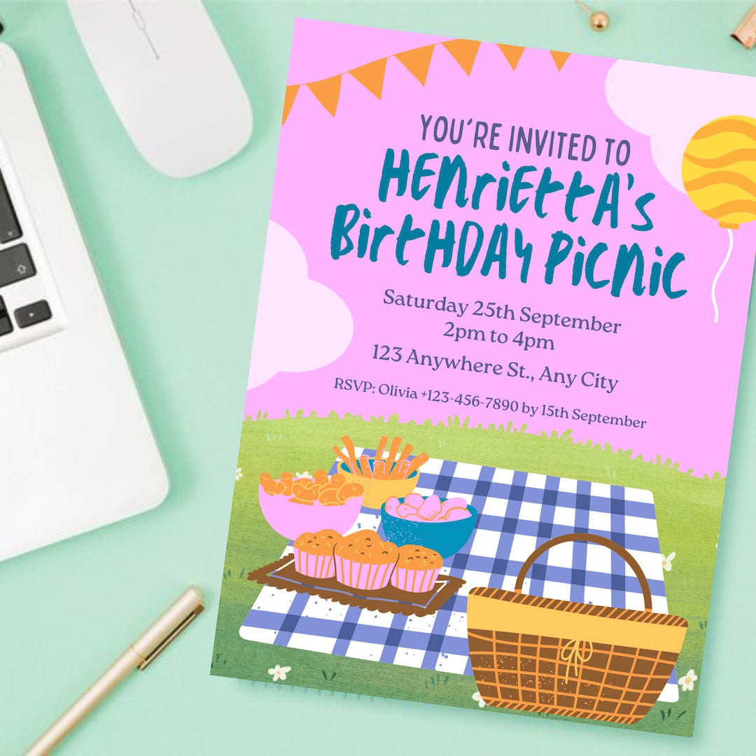 Editable Picnic Invitation, Picnic Invitation Instant Download, Park ...
