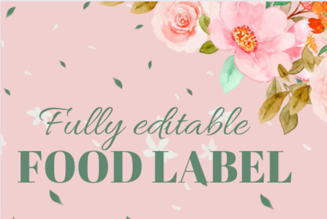 Editable Pink Boho Food Labels | Instant Digital Download | Canva ...