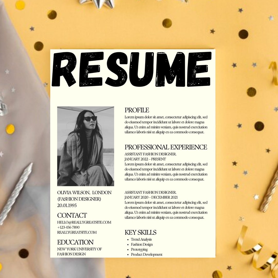 Editable Resume, Cream Colored Minimalist Pop Fashion Designer Resume ...