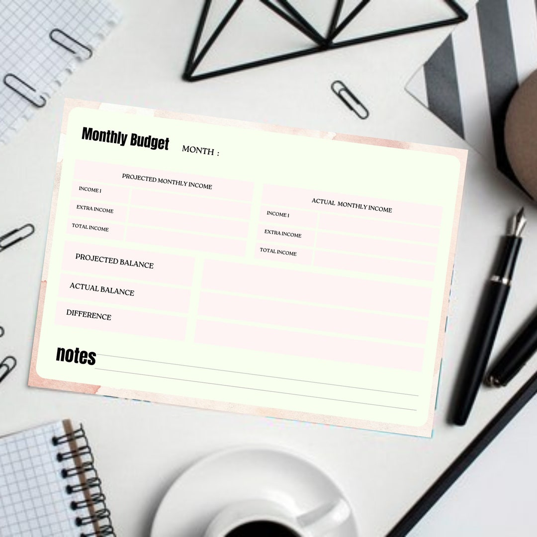 EDITABLE Printable Monthly Budget Planner | Financial Journal | Instant ...