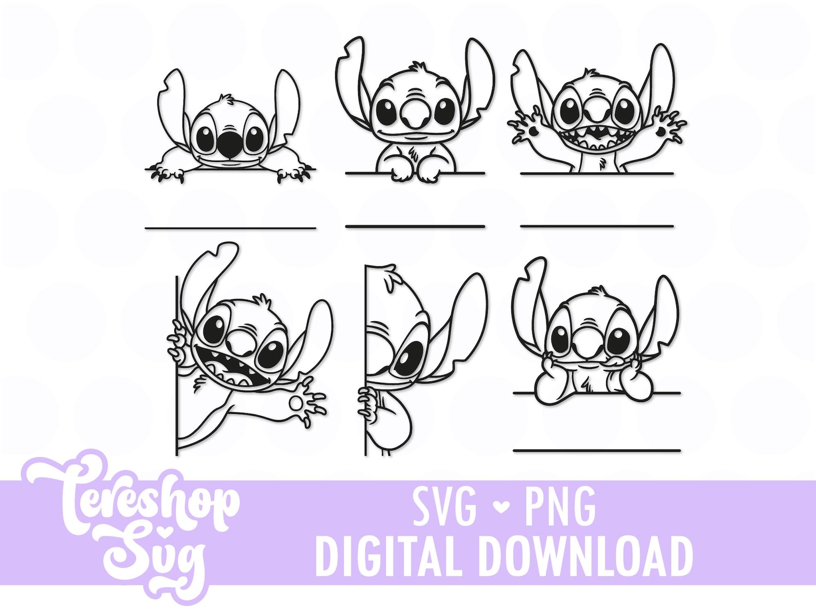 Stitch Svg, Stitch Peeking Svg, Cute Stitch Svg, Cut Files for Cricut, COD026 - Etsy