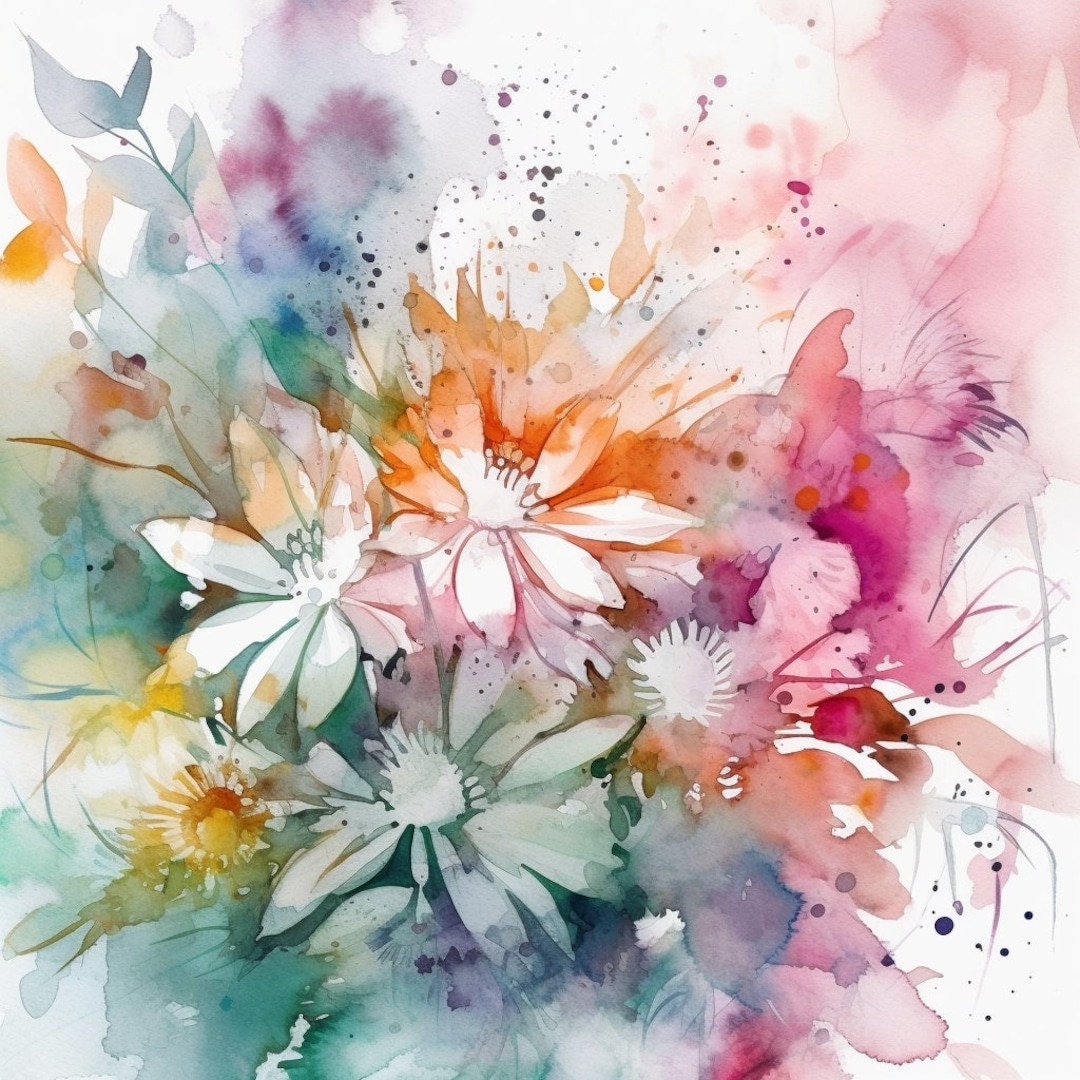 PASTEL DREAMSCAPE - Abstract Watercolor Floral Download - Wall Art - Etsy