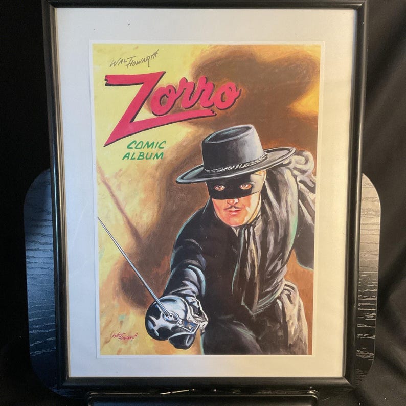 Zorro Comic Album Framed Cover Art SIGNED by WALT HOWARTH - Etsy