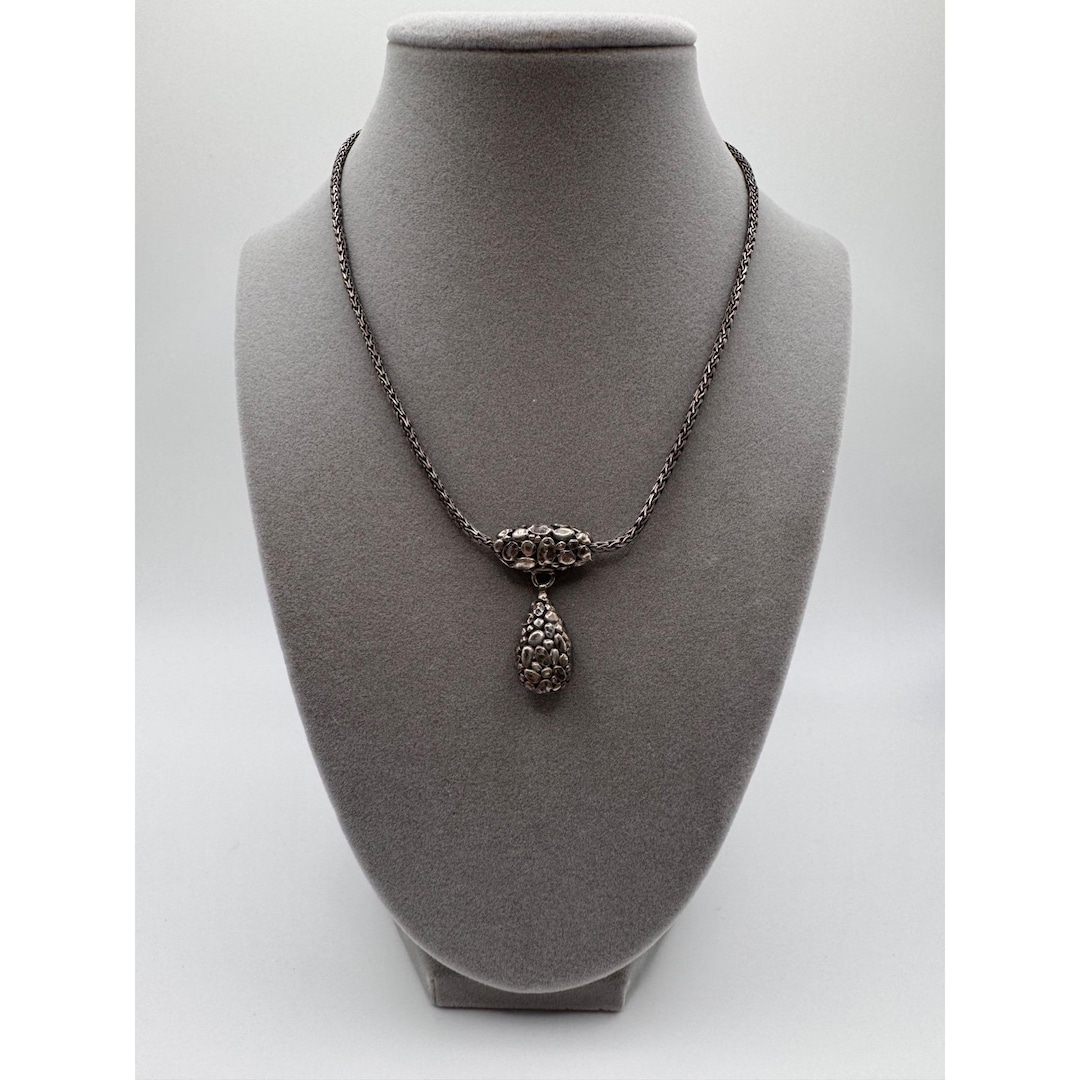 Bali Style Sterling Silver Wheat Chain Necklace – Organic Pebble ...