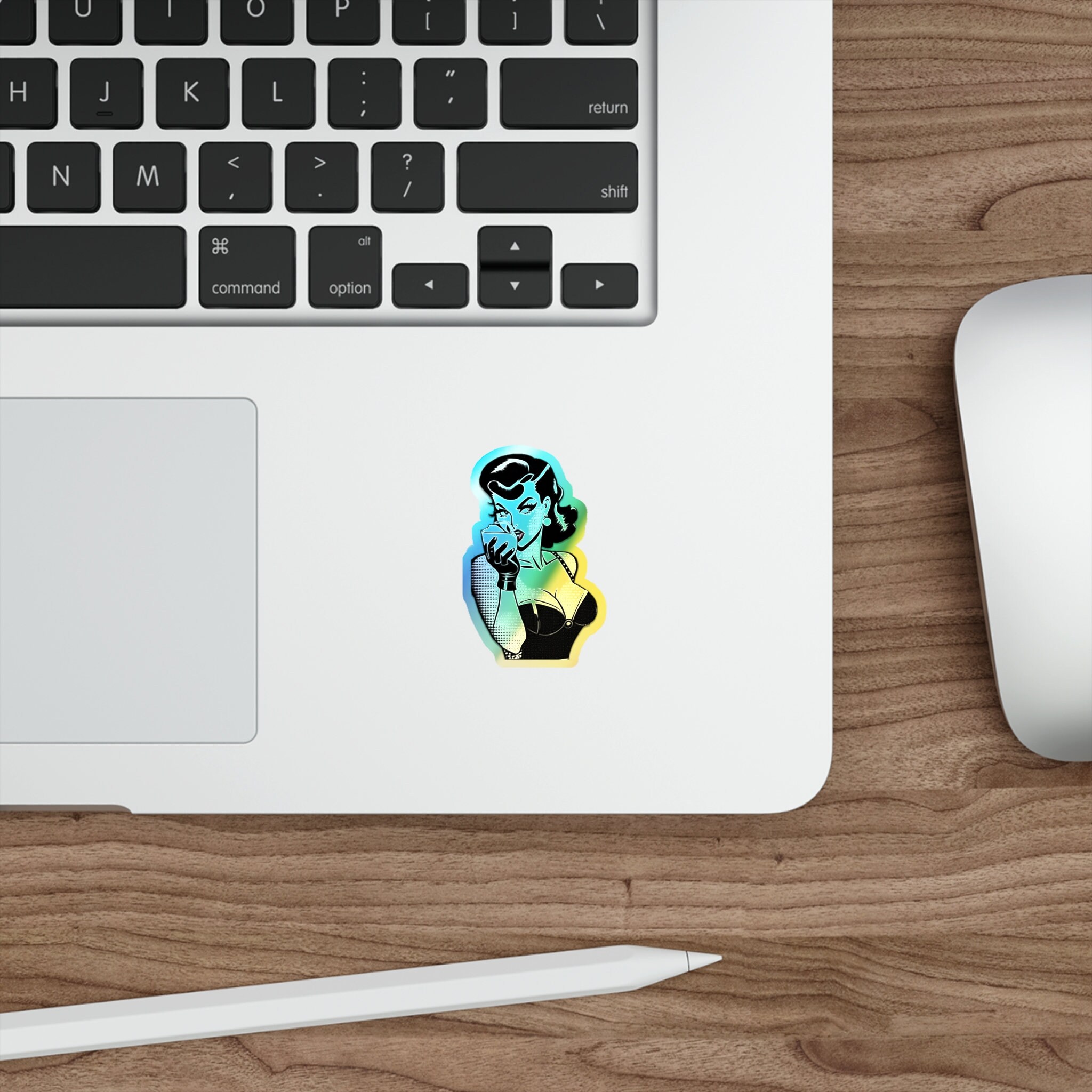 Sassy Pinup Girl Holographic Die-cut Stickers - Etsy