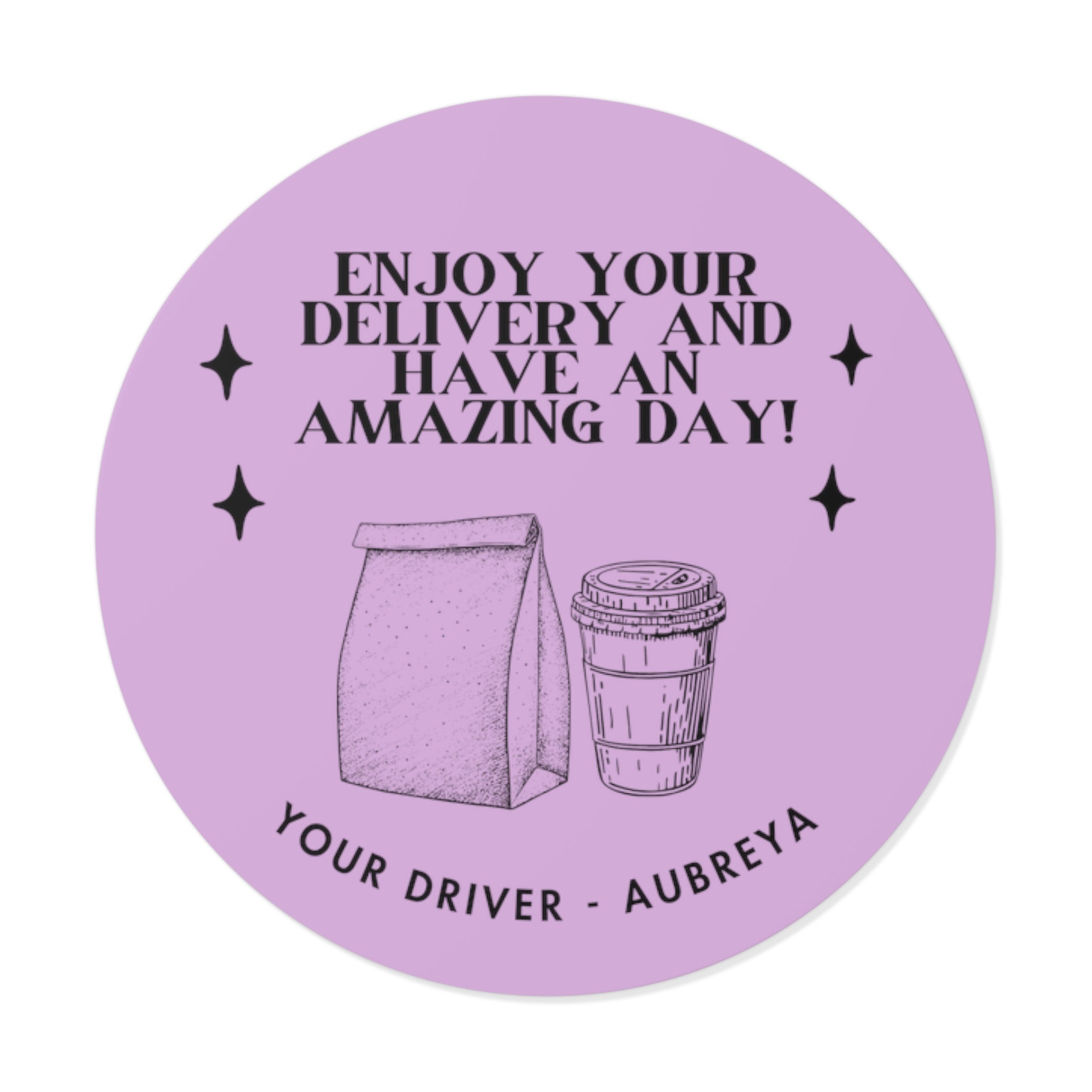 Personalized Food Delivery Stickers Ubereats Delivery Stickers Grubhub ...