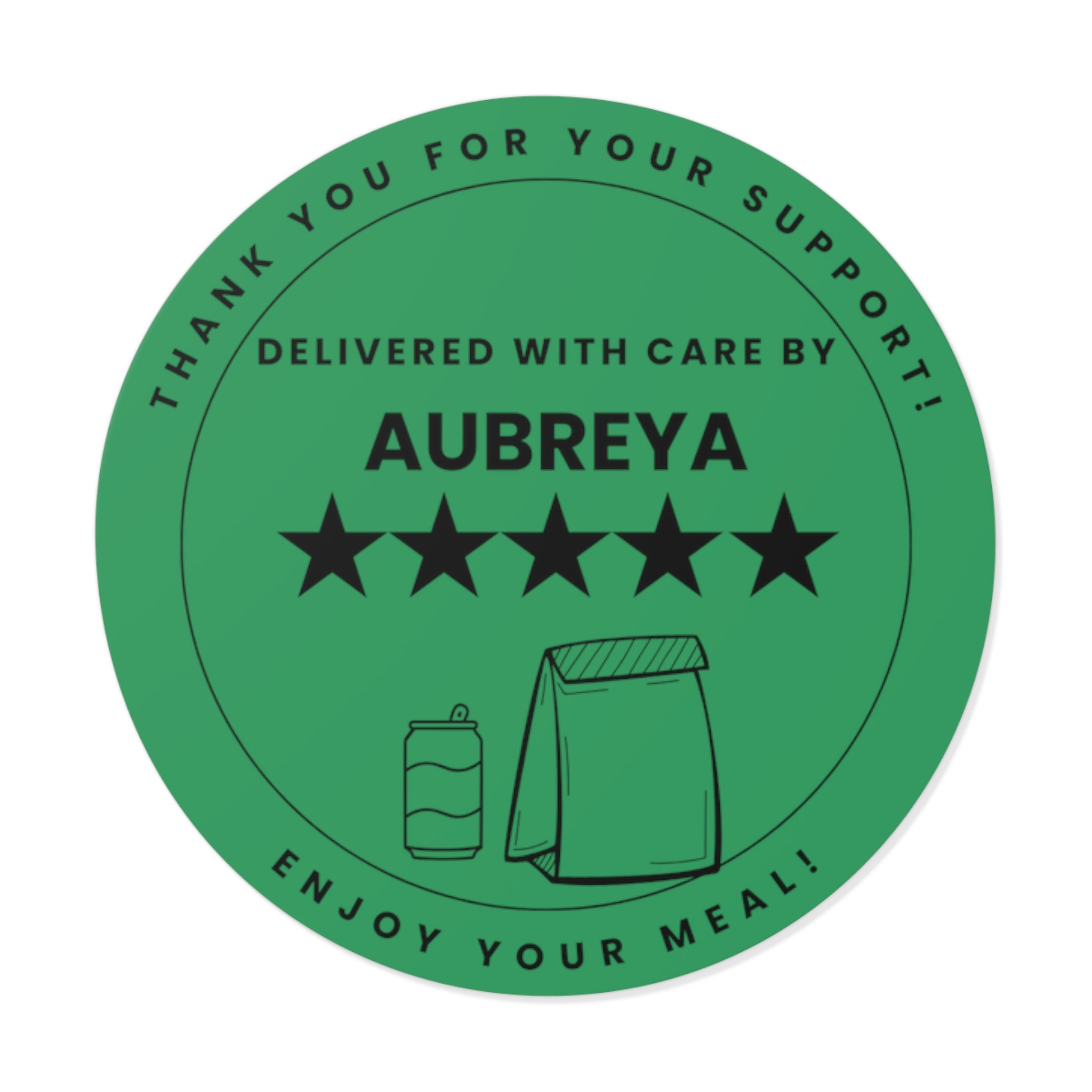 Delivery Customizable Stickers Thank You for Your Support and Enjoy ...