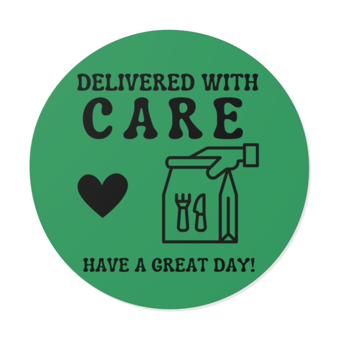 Delivered With Care Delivery Stickers Ubereats Shipt Doordash Instacart ...
