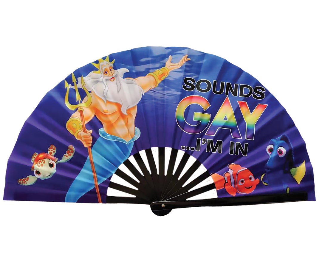 Sounds Gay Neptune Bamboo Clack Fan Hand Fan - Etsy