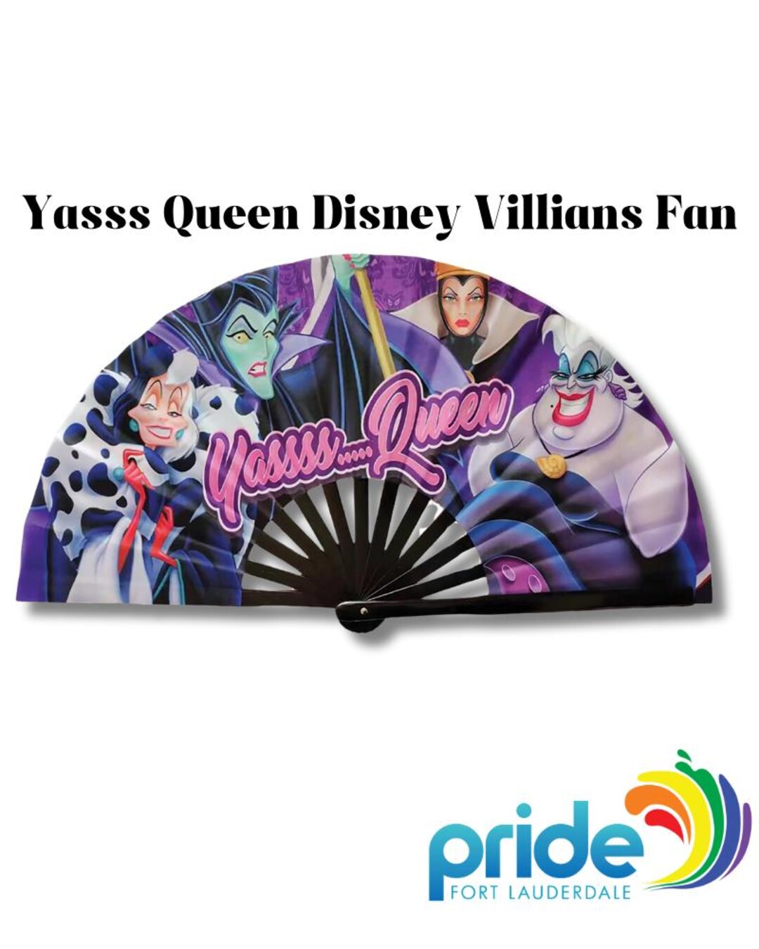 Yasss Queen Disney Villains Bamboo Clack Fan Hand Fan - Etsy