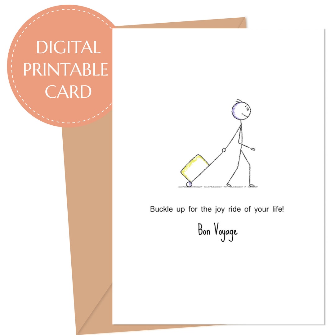 Printable Moving Card, Printable Travel Card, Bon Voyage Card, Safe ...