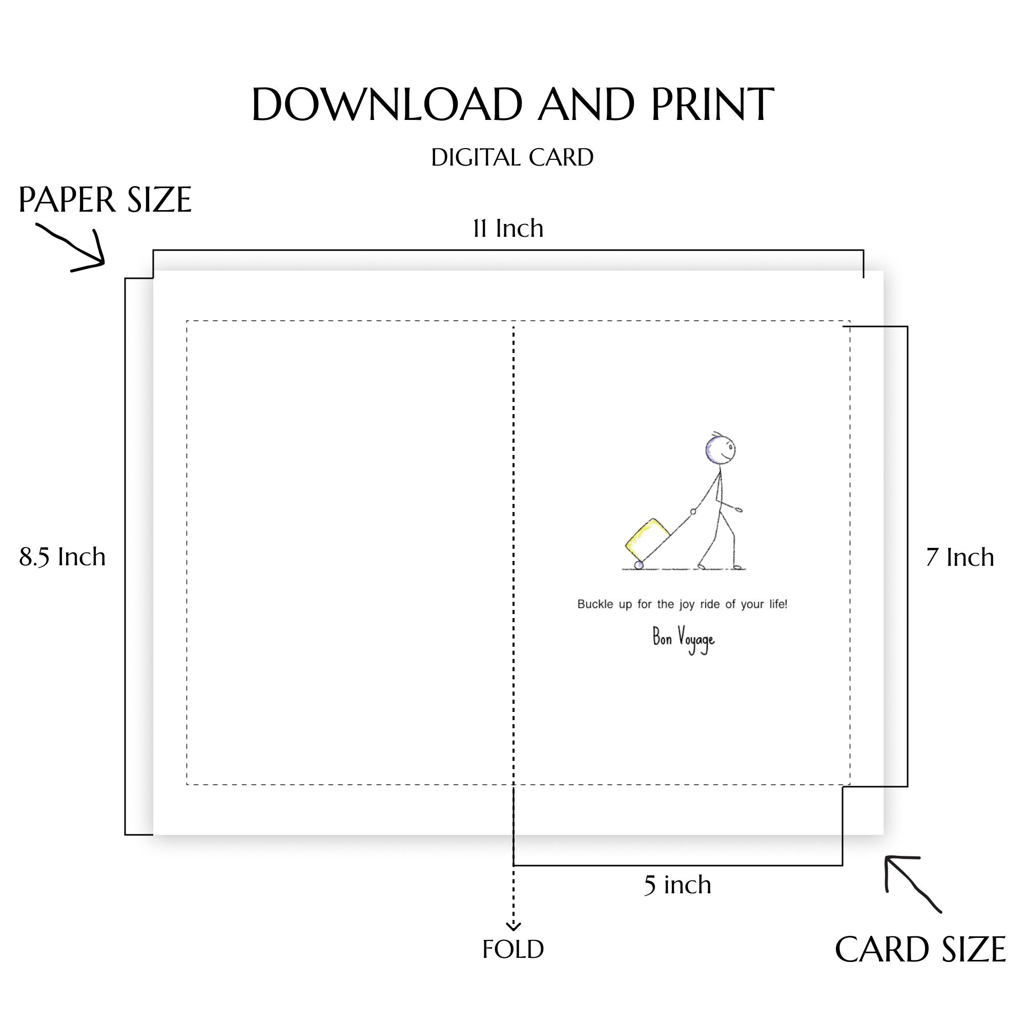 Printable Moving Card, Printable Travel Card, Bon Voyage Card, Safe ...