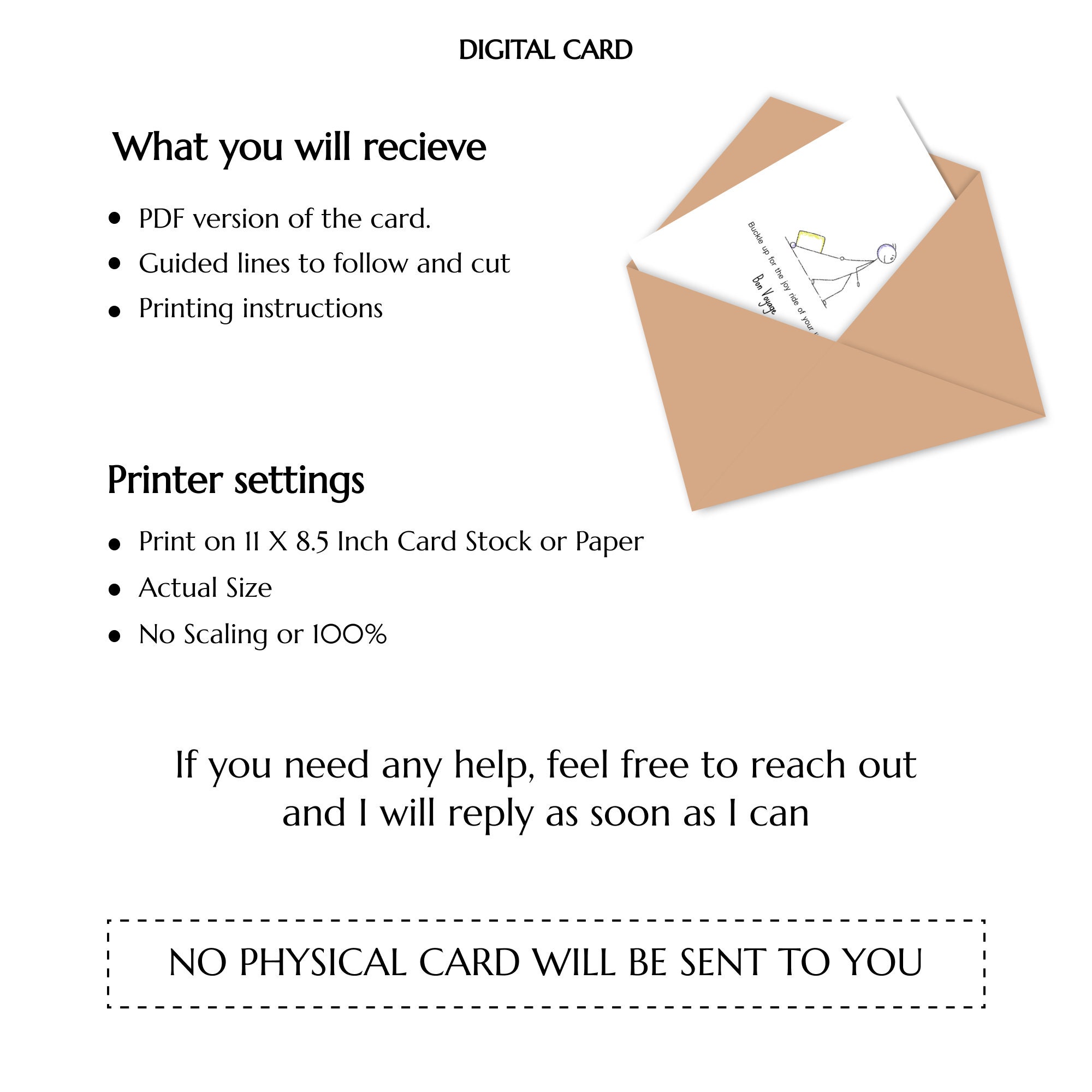 Printable Moving Card, Printable Travel Card, Bon Voyage Card, Safe ...