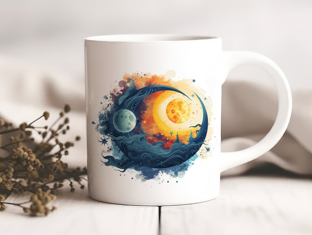 Sun and Moon Coffee Mug 11oz, Gifts for Astrologists, Solstice Cup - Etsy