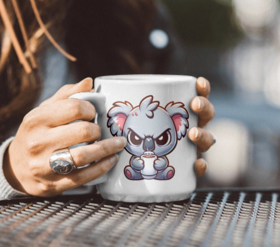 Angry Koala Coffee Mug Caffeine Fiend Hate Monday Mornings Funny Koala ...