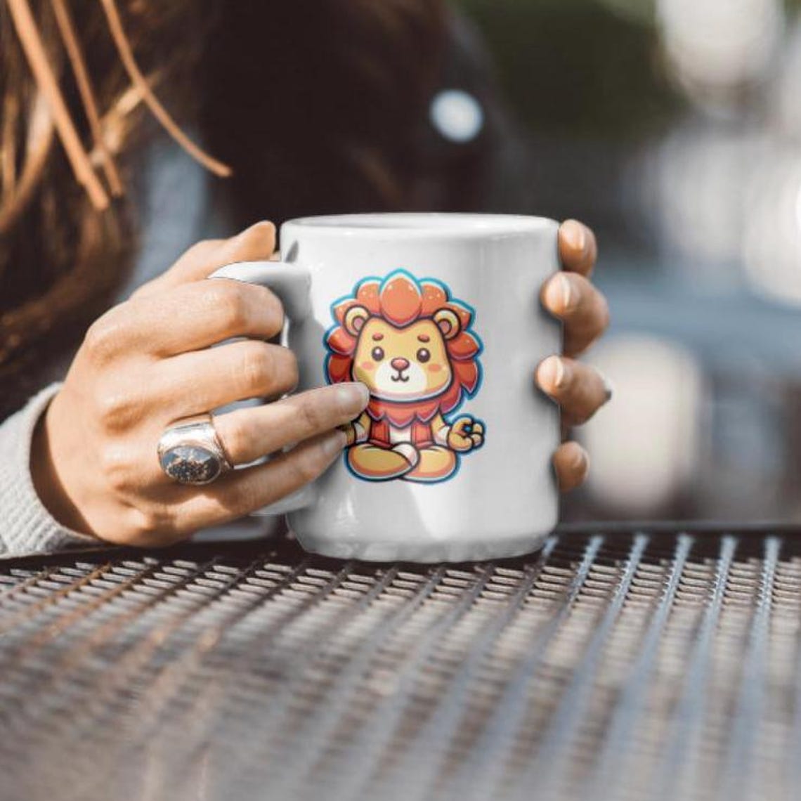 Cute Lion Meditating Yogi Mug King of the Jungle Chakra Mantra ...