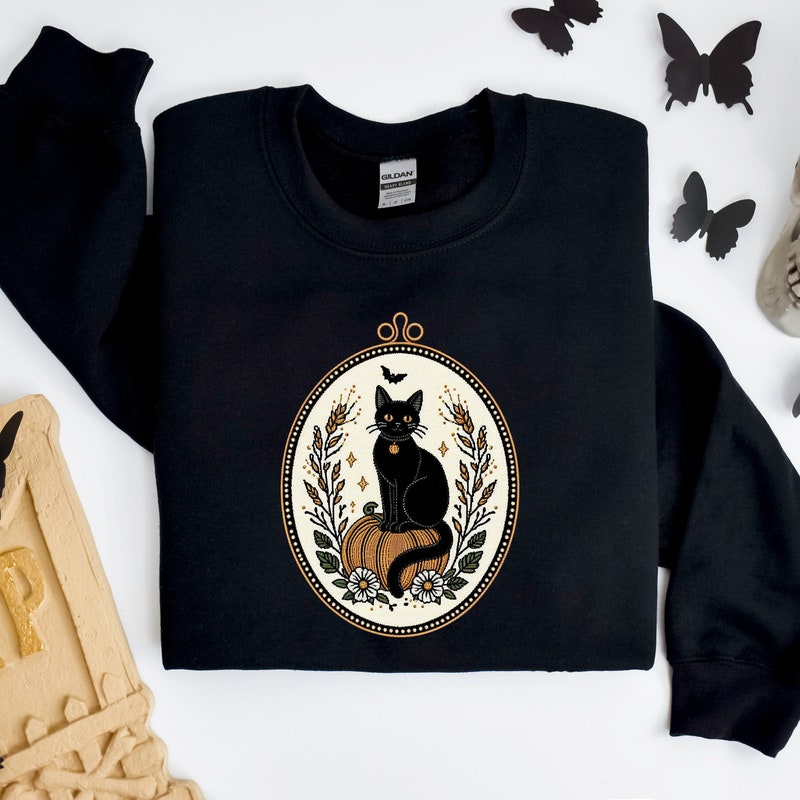 Black Cat Sweater - Etsy