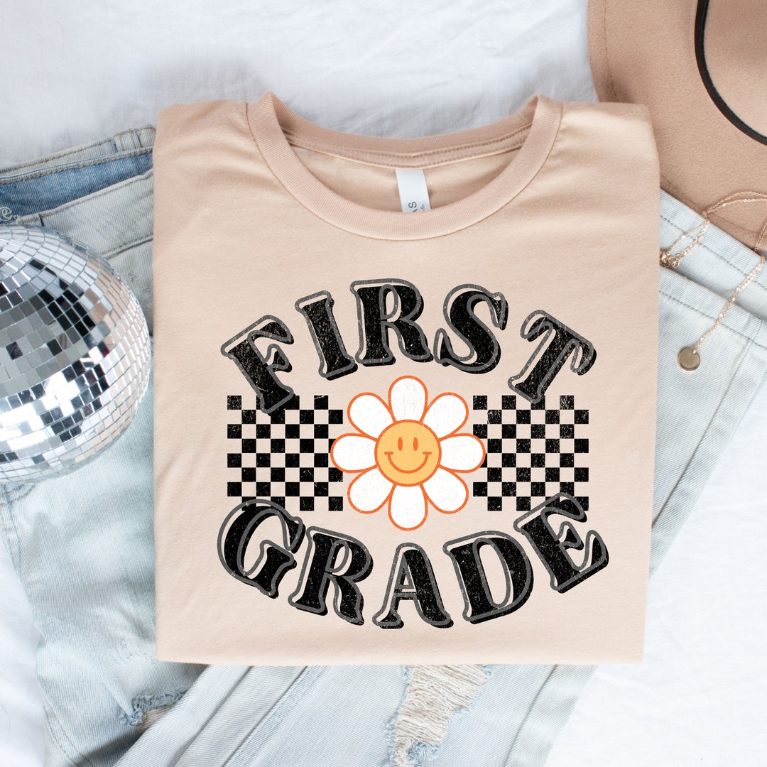 Retro Smiley Face Flower Teacher Shirt, Back to School Shirt for ...