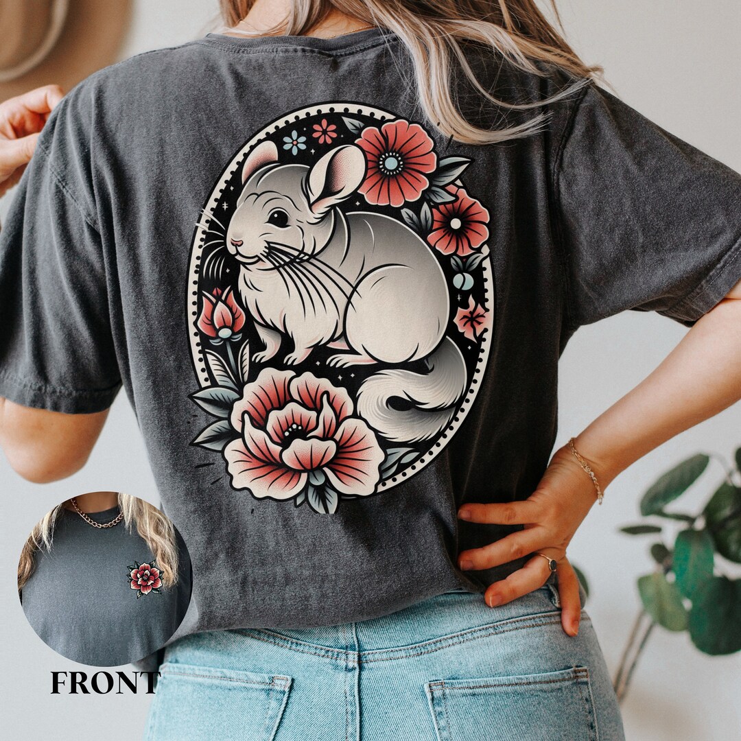 Traditional Chinchilla Shirt, Chinchilla Lover Exotic Pet Gift, Floral ...