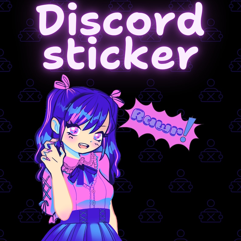 Cute Anime Girl Discord Sticker - Etsy