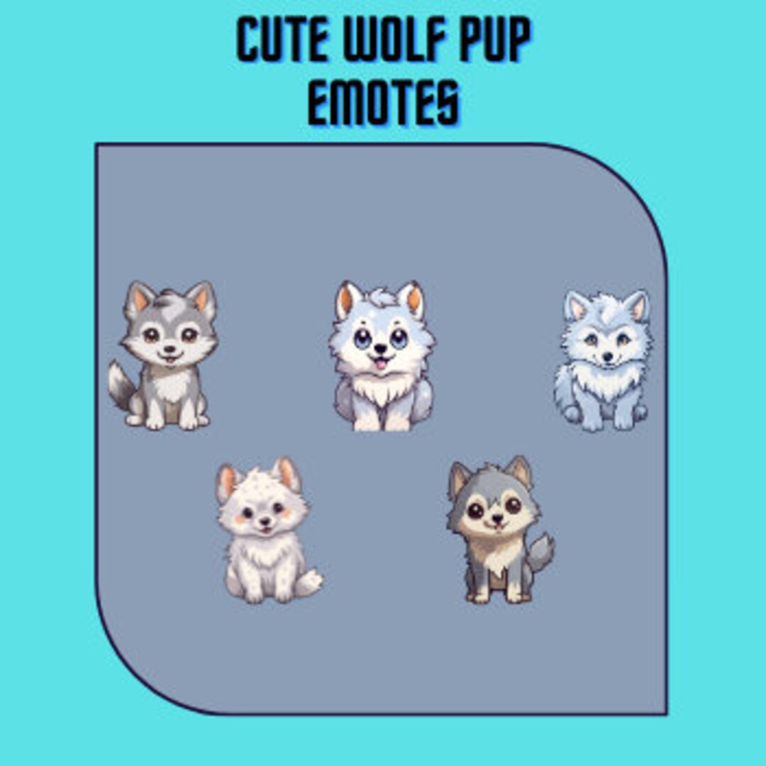 Cute Wolf Pup Emotes - Etsy