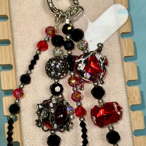 Red & Black BLING Butterfly Cell Phone Strap Chain | Rhinestones ...