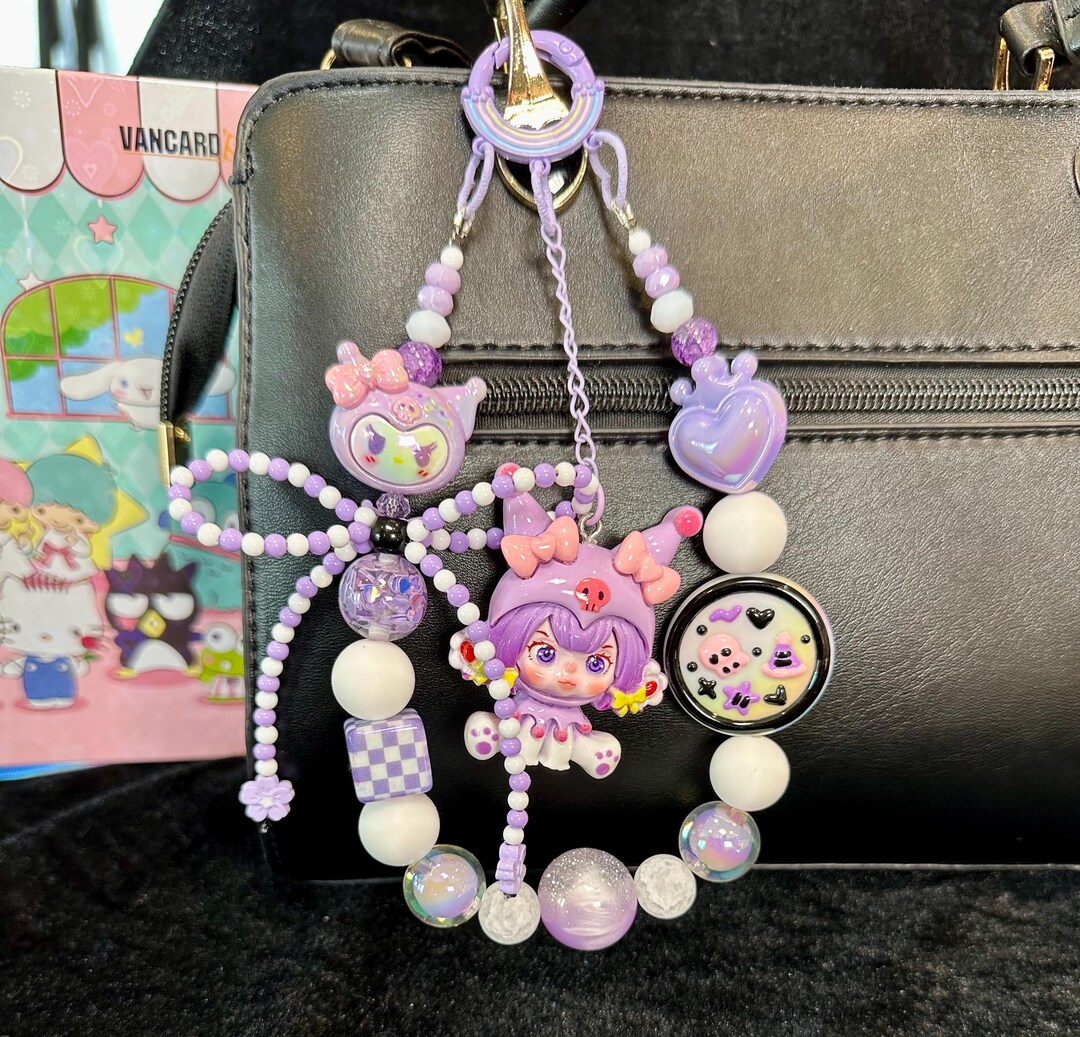 Adorable Handmade Sanrio Kuromi Skull Panda Cell Phone Strap | Kuku SP ...