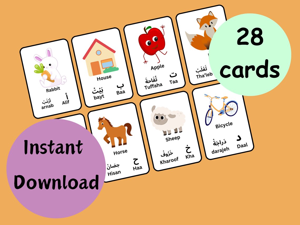 Arabic Alphabet Flashcards Learning Islamic Kids Islamic Resources ...