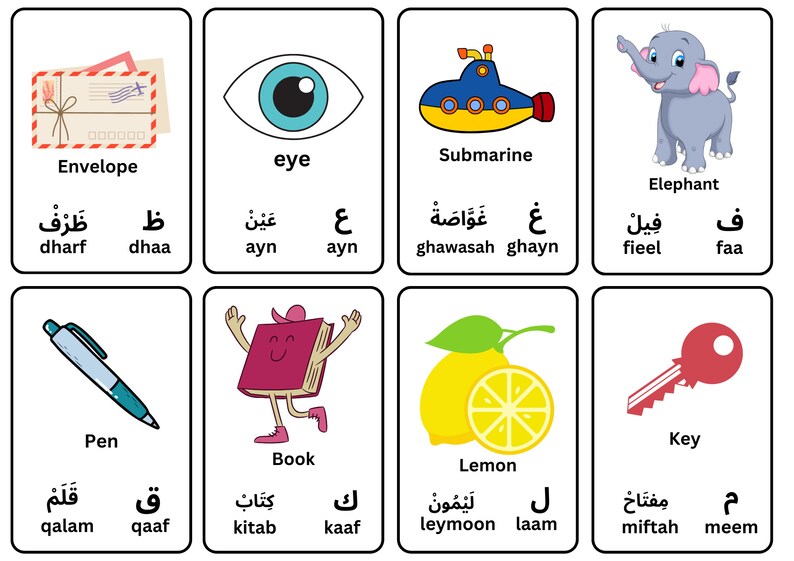 Arabic Alphabet Flashcards Learning Islamic Kids Islamic Resources ...
