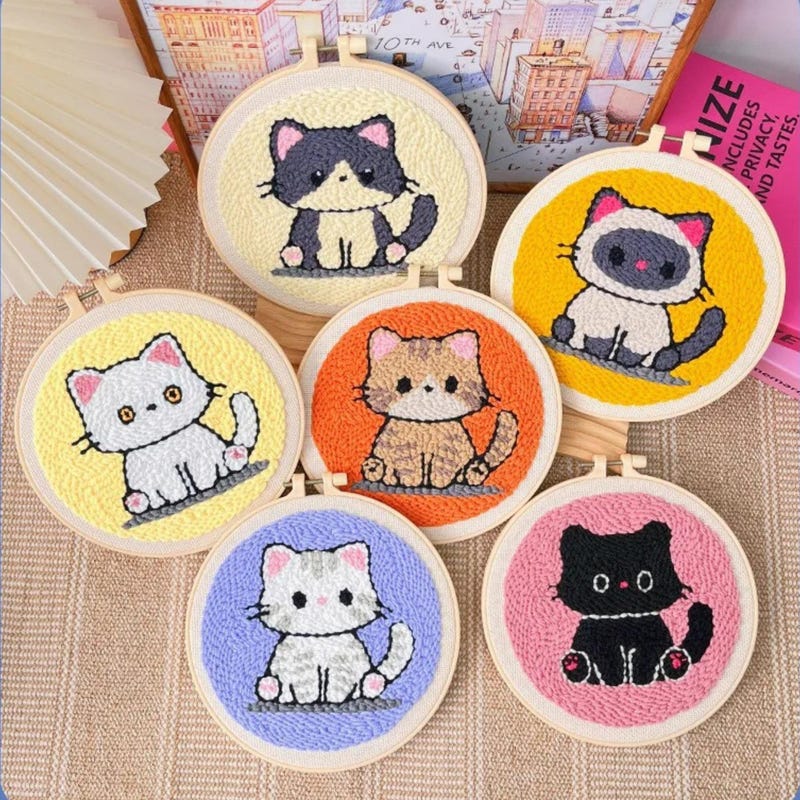 Punch Needle Cat - Etsy