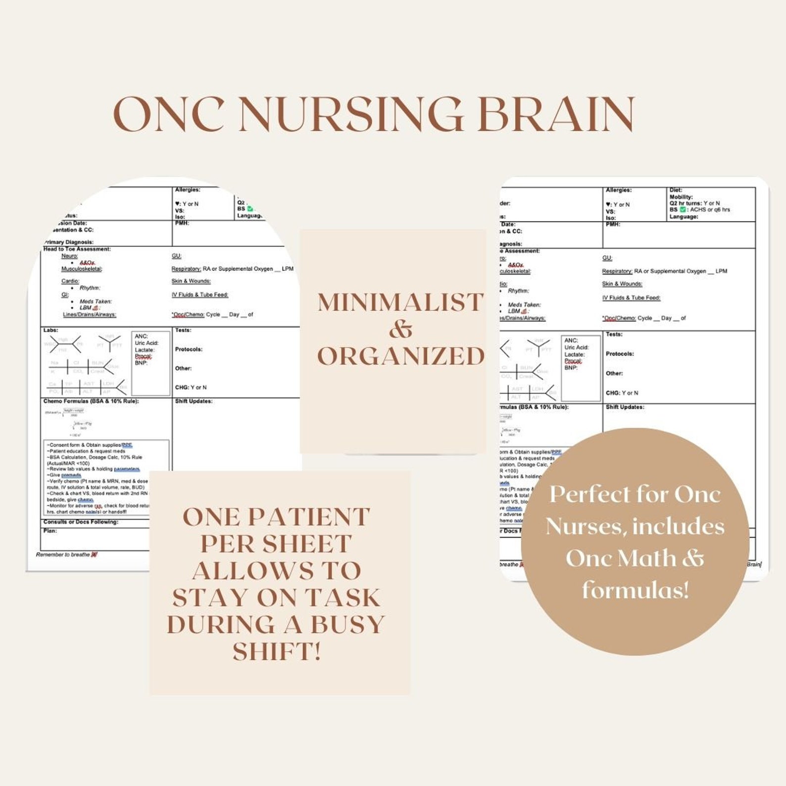 Oncology Nursing Report Sheet, Med-surg Report Sheet, Tele Report Sheet ...