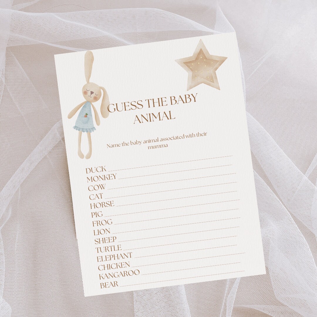 Baby Shower Games Bundle | Rabbit Theme | Baby Shower | Baby Shower ...