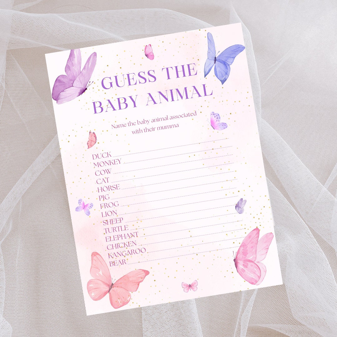 Butterfly Baby Shower Games| Butterfly Theme | Baby Shower | Baby ...