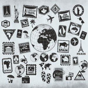 Travel SVG Bundle, Vector Files, .png, .svg, .dxf, .cdr, .ai, Ready to ...