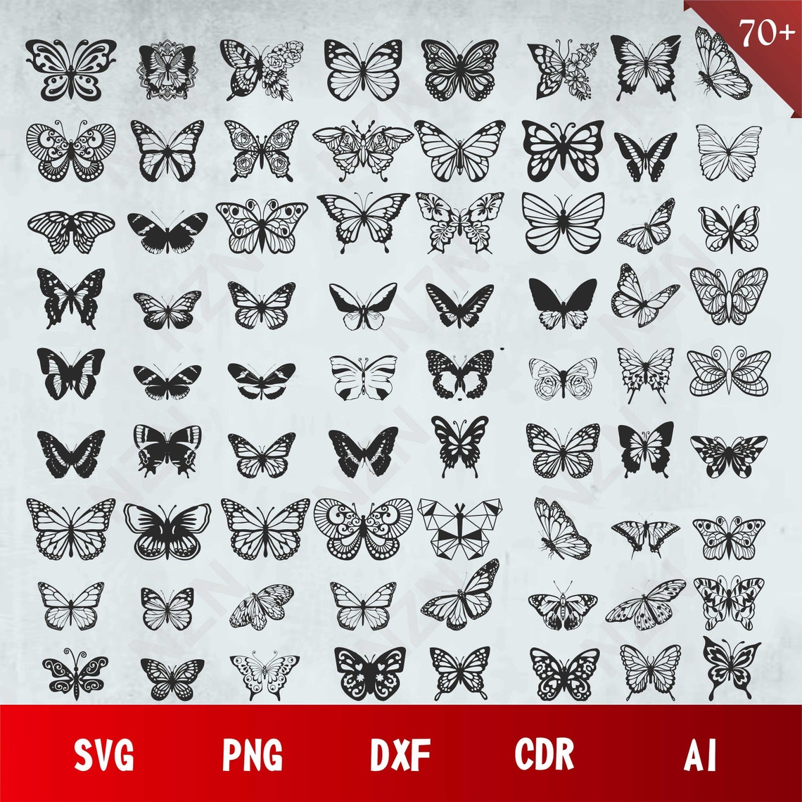 Butterfly SVG Bundle, Vector Files, .png, .svg, .dxf, .cdr, .ai, Ready ...