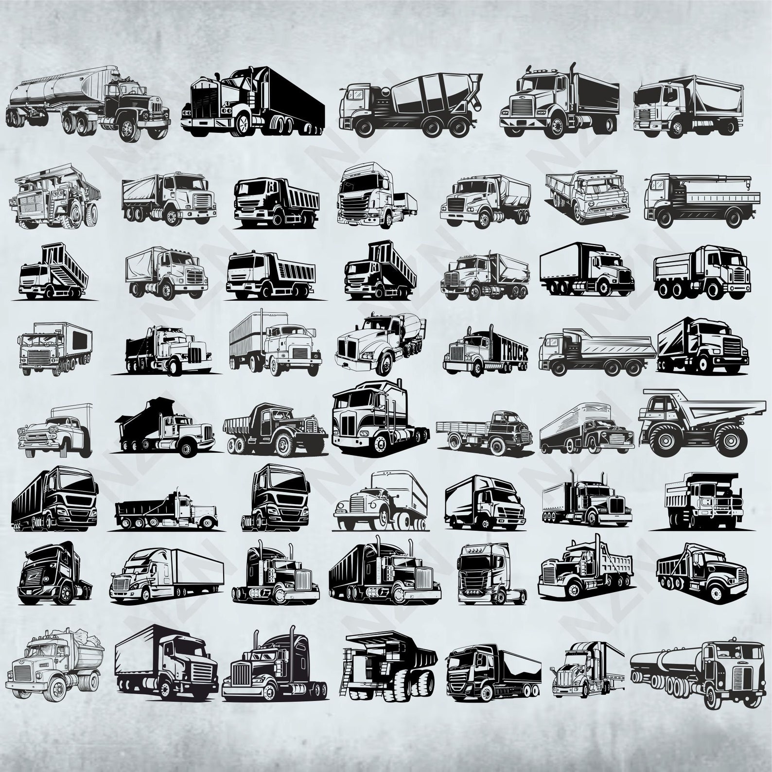 Truck SVG Bundle, Vector Files, .png, .svg, .dxf, .cdr, .ai, Ready to ...