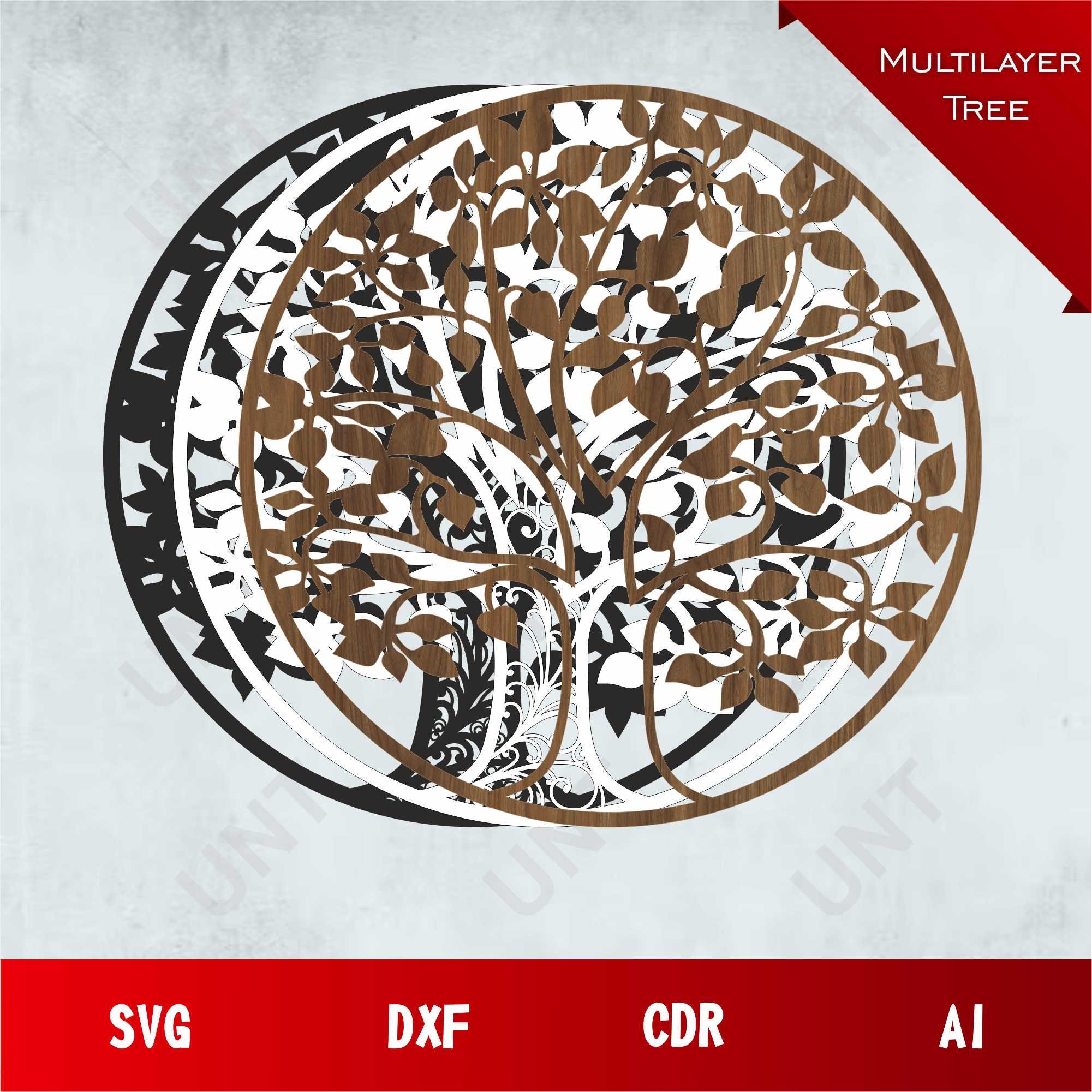 Tree of Life Multilayer Svg, Vector Files, .svg, .dxf, .cdr, .ai ...