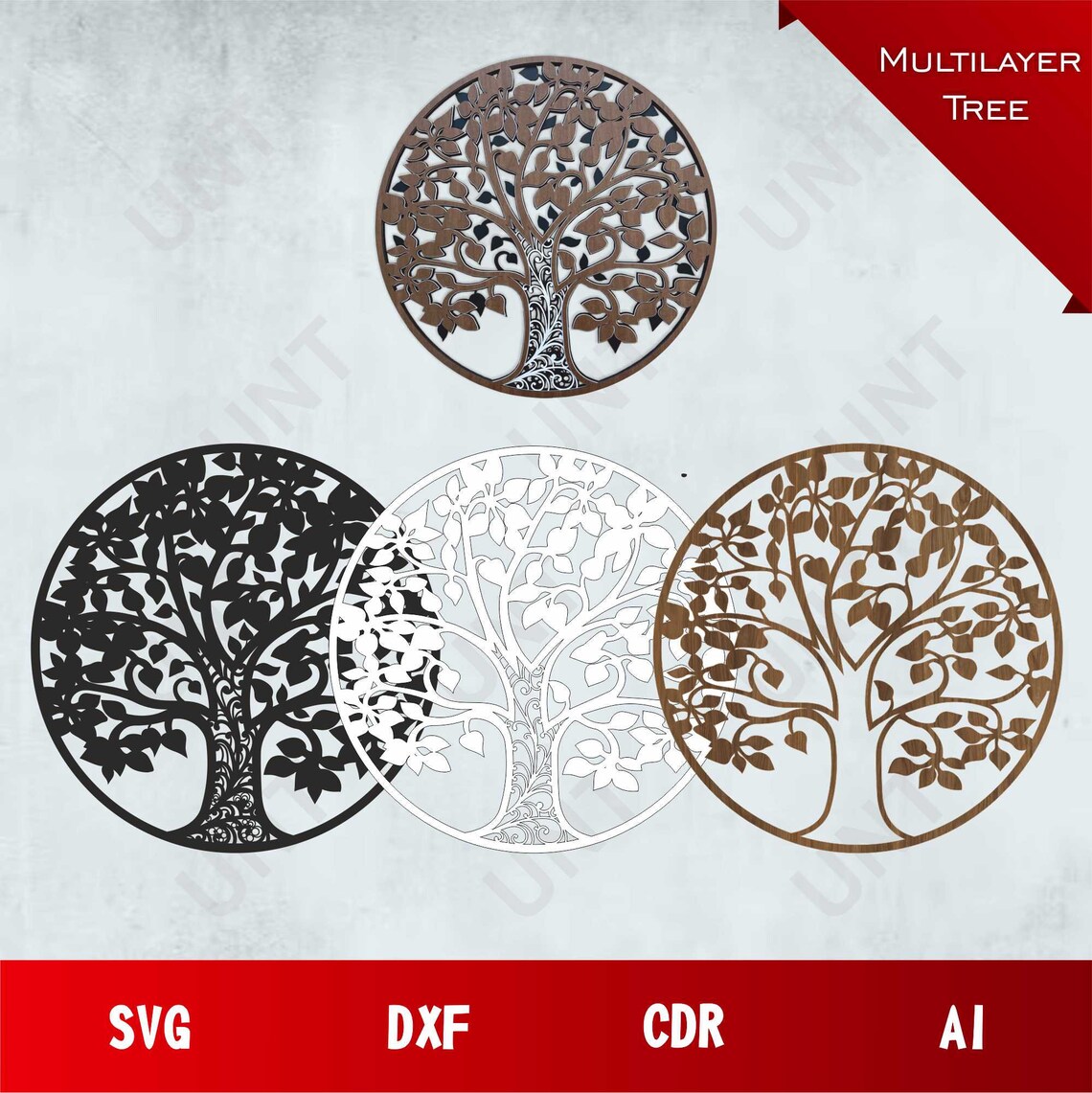 Tree of Life Multilayer Svg, Vector Files, .svg, .dxf, .cdr, .ai ...